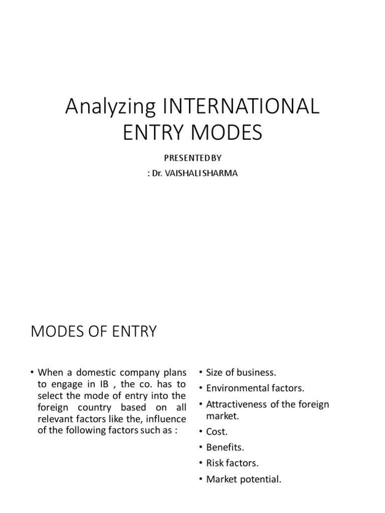09analyzing International Entry Modes | PDF | Franchising | Takeover