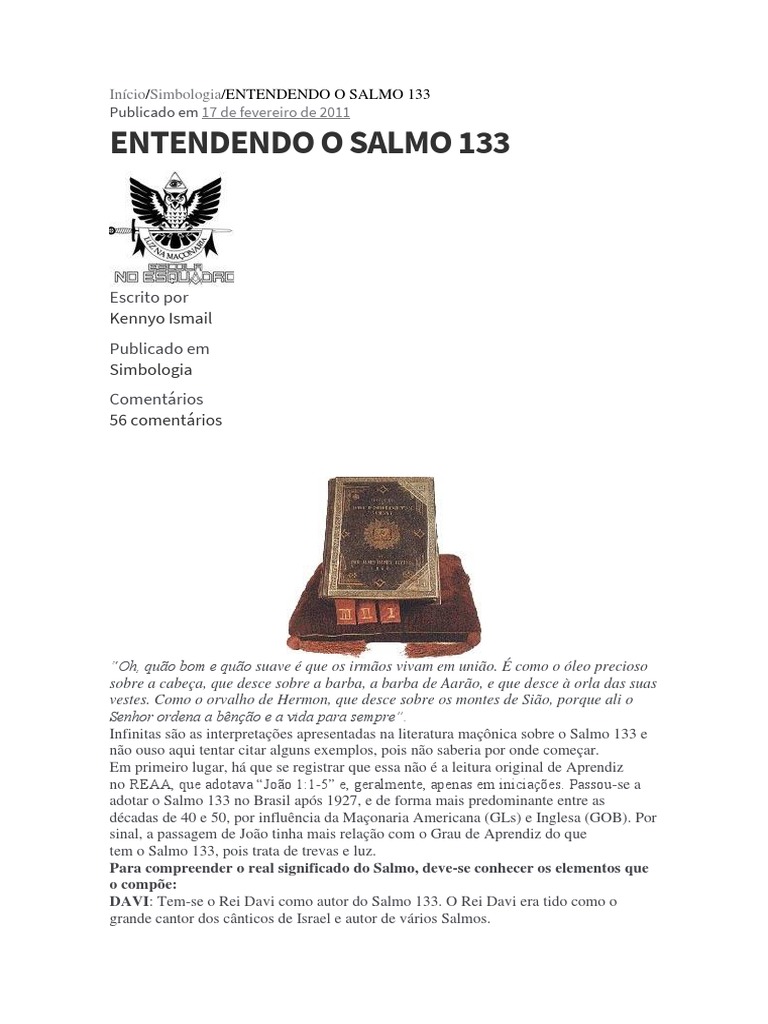 Trabalho Sobre Salmo 133 | PDF | Aarão | Israel