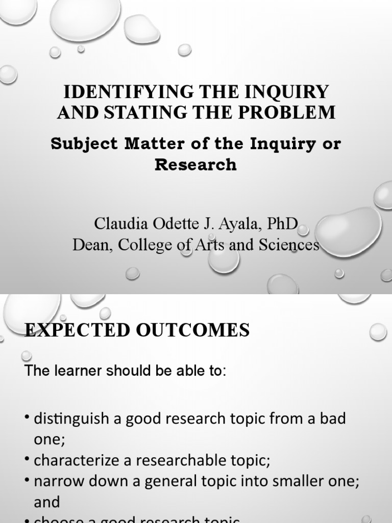 Module 3-Subject Matter of The Inquiry | PDF | Inquiry | Information