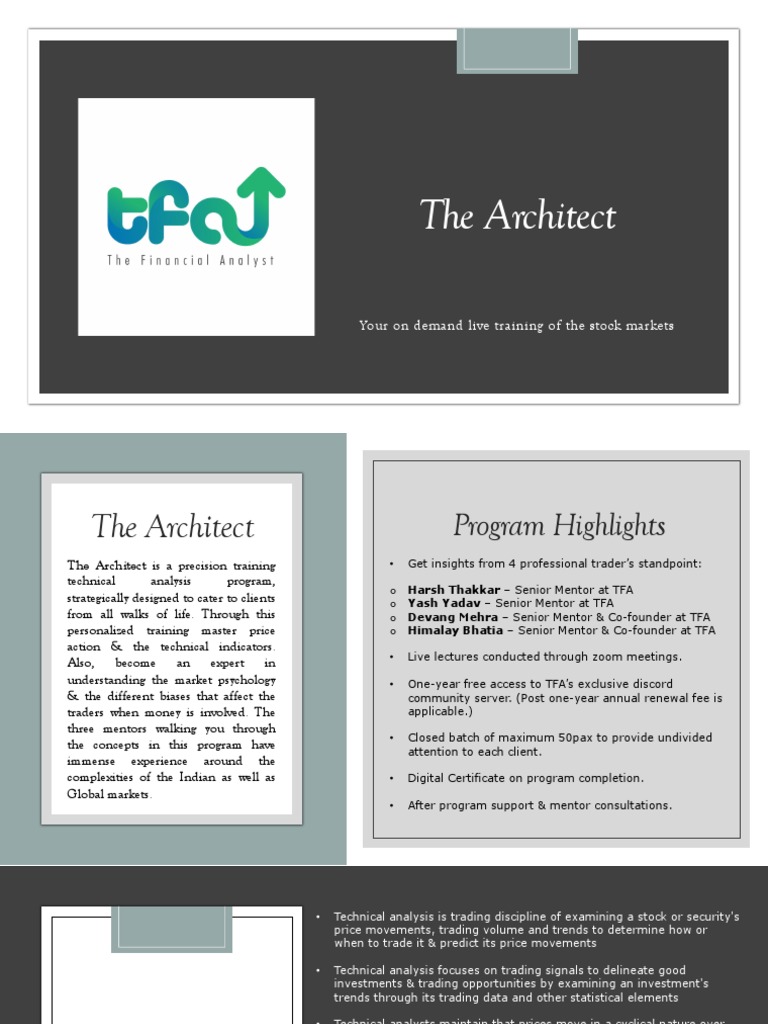 The Architect Program Catalogue | PDF | Technical Analysis | Investing