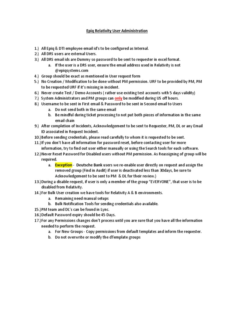 EPIQ Relativity Key Notes - Final | PDF | User (Computing) | Password