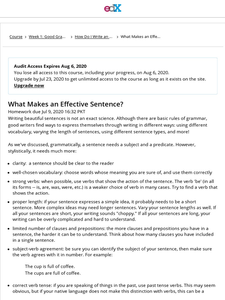 What Makes An Effective Sentence - How Do I Write An Effective Sentence ...