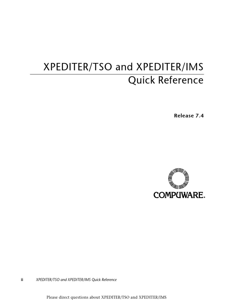 XPEDITOR Quick Reference | PDF | Pointer (Computer Programming) | Assembly Language