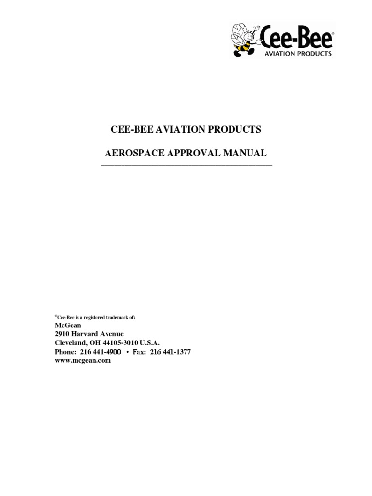 Cee-Bee Aviation Products Aerospace Approval Manual | PDF | Building ...