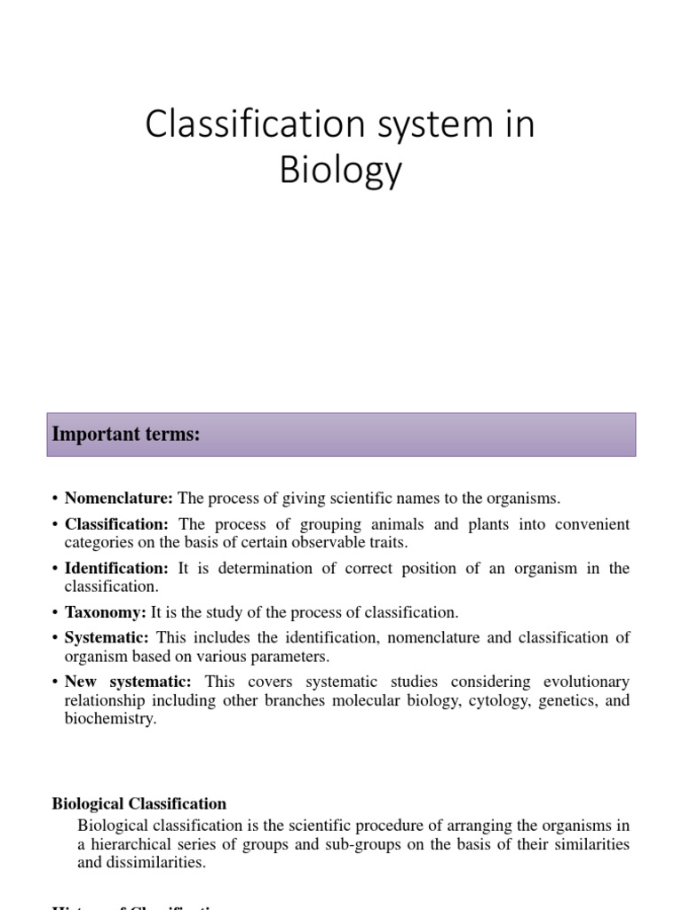 Unit 2-Classification System in Biology | PDF | Cell (Biology ...