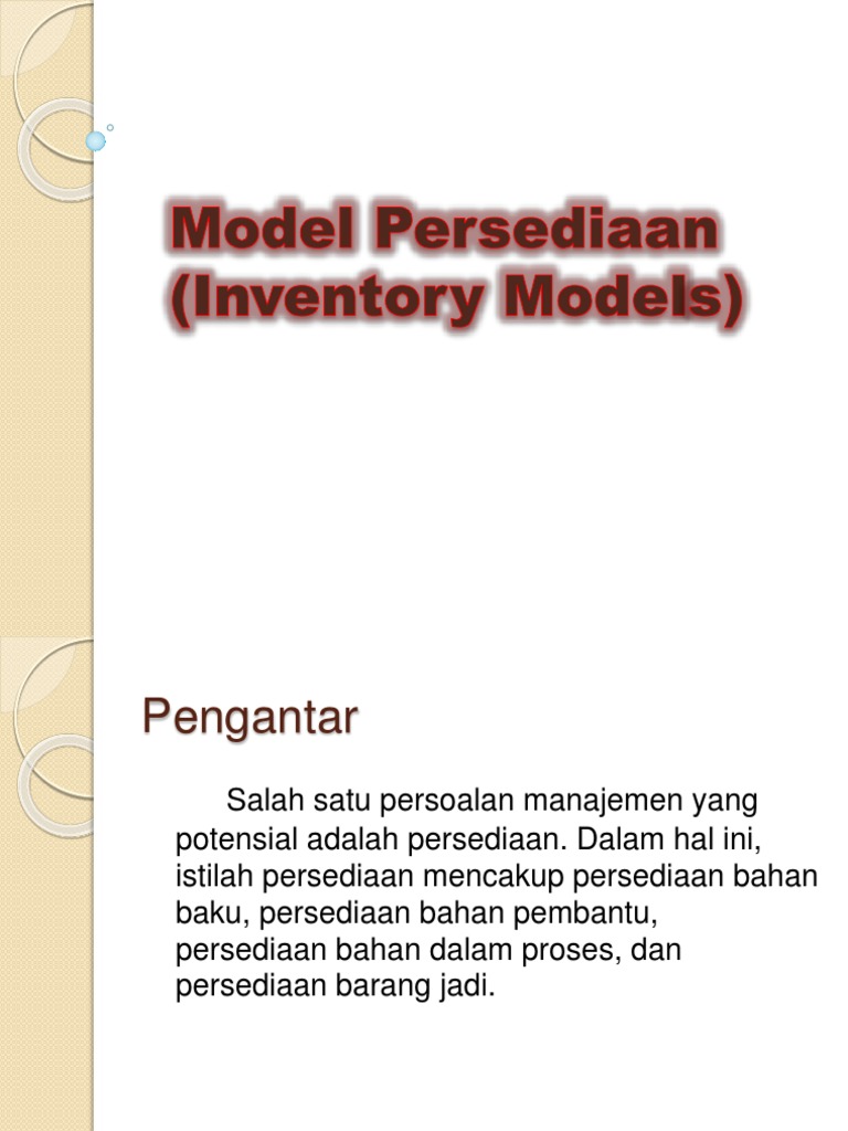 Model Inventori - Persediaan | PDF