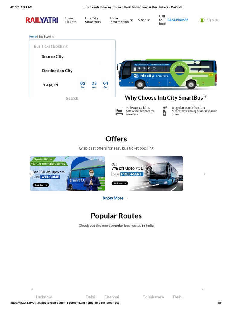 Offers: Why Choose Intrcity Smartbus ? | PDF | Bus | Bangalore