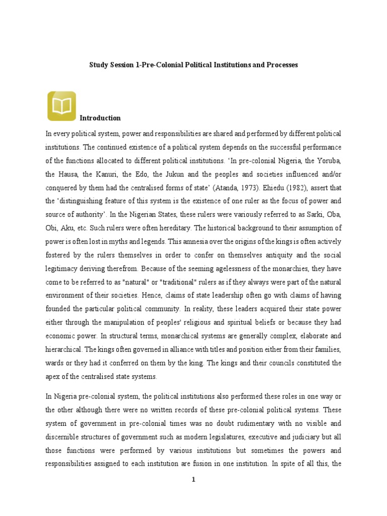 Pre-Colonial Political Systems in Nigeria | PDF | Nigeria | Colonialism