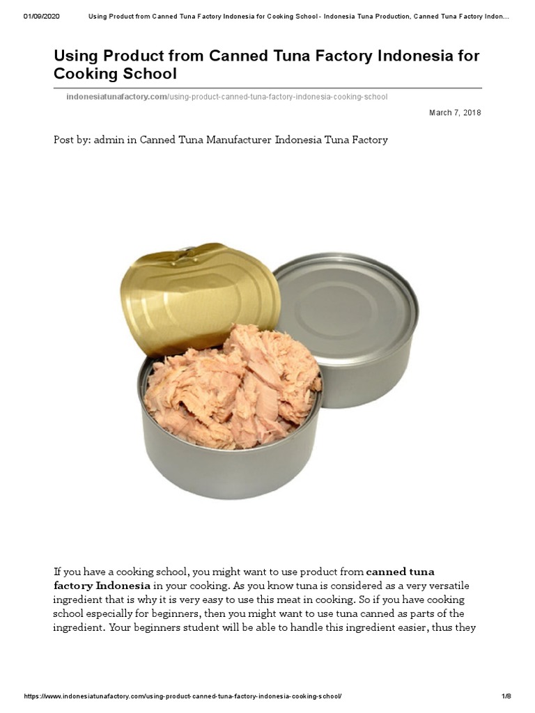 Using Product From Canned Tuna Factory Indonesia For Cooking School ...