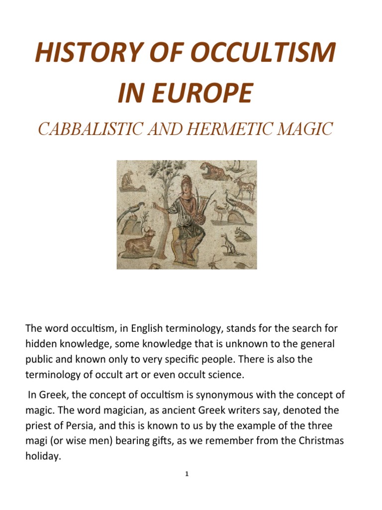 History of Occultism in Europe | PDF | Adam And Eve | Neoplatonism