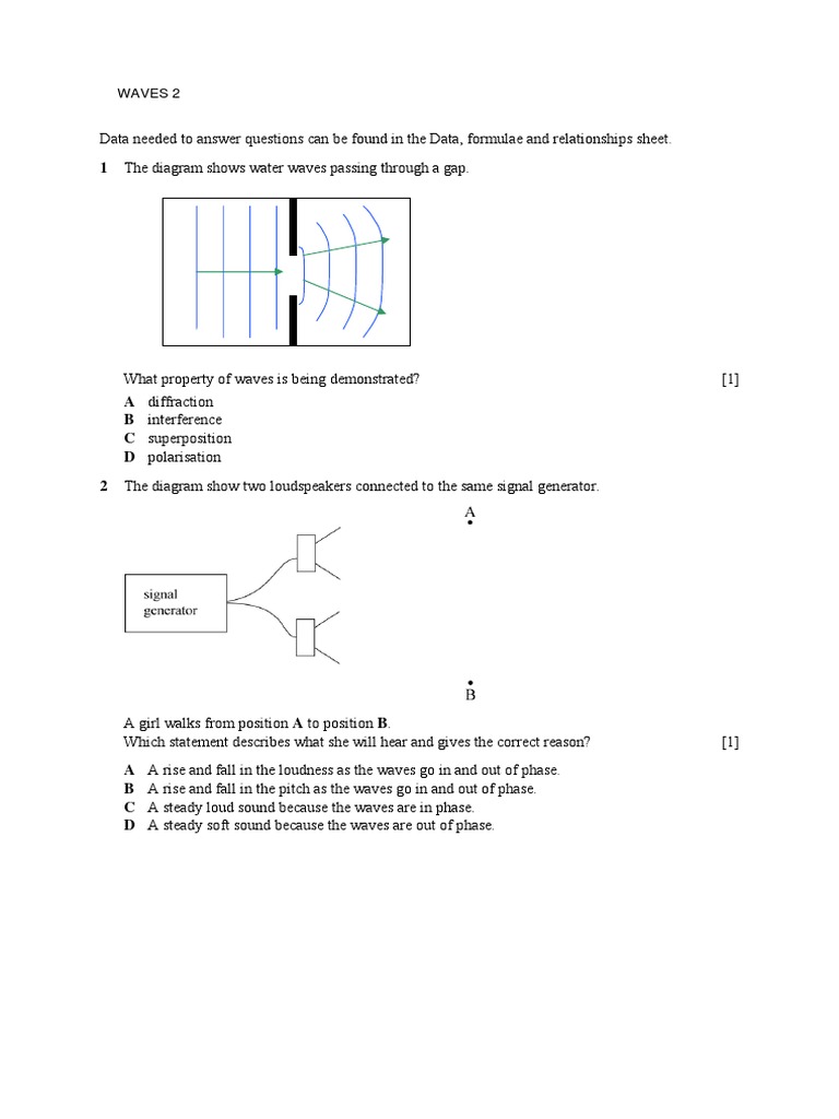 Worksheet 15 | PDF | Electromagnetic Radiation | Waves