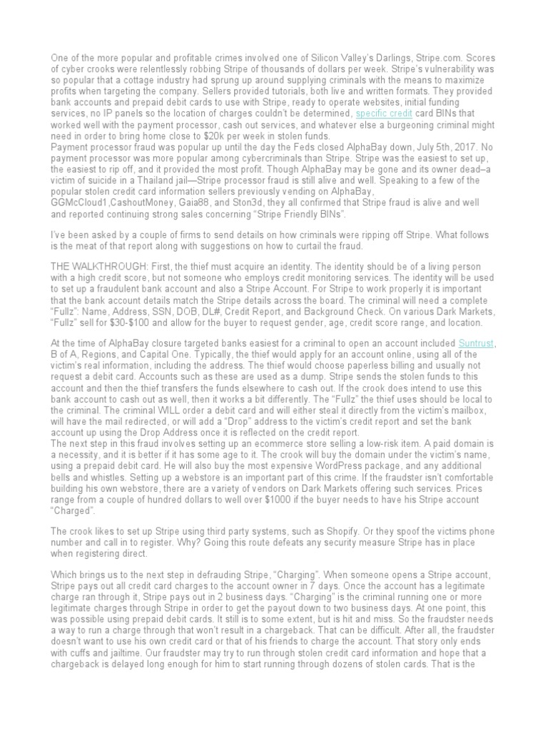 Stripe Fraud Tactics and Prevention | PDF | Credit Card | Fraud