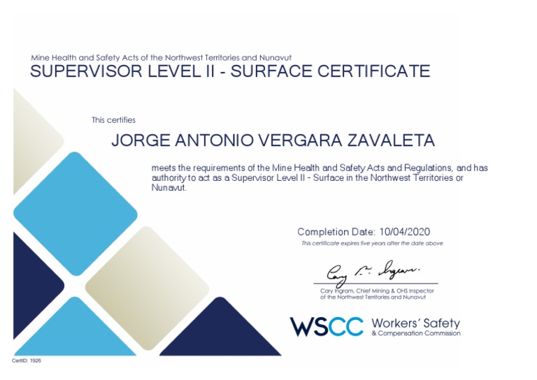 Supervisor Level II Certificate Confirmation | PDF
