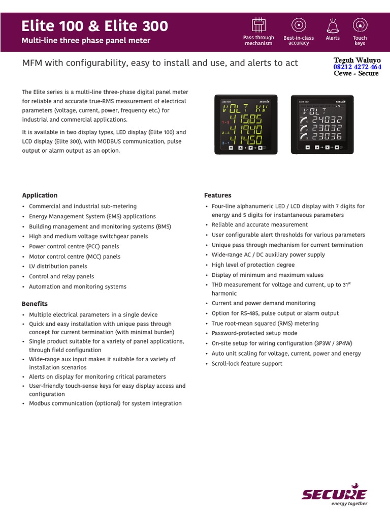 Elite 100 & Elite 300 Series: Multi-Line Three-Phase Digital Panel ...
