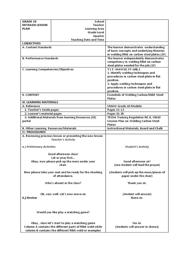 Five Steps to Improving Welding Technique: A Detailed Lesson Plan on ...