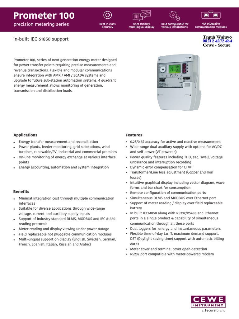 Prometer 100: In-Built IEC 61850 Support | PDF | Power Supply ...