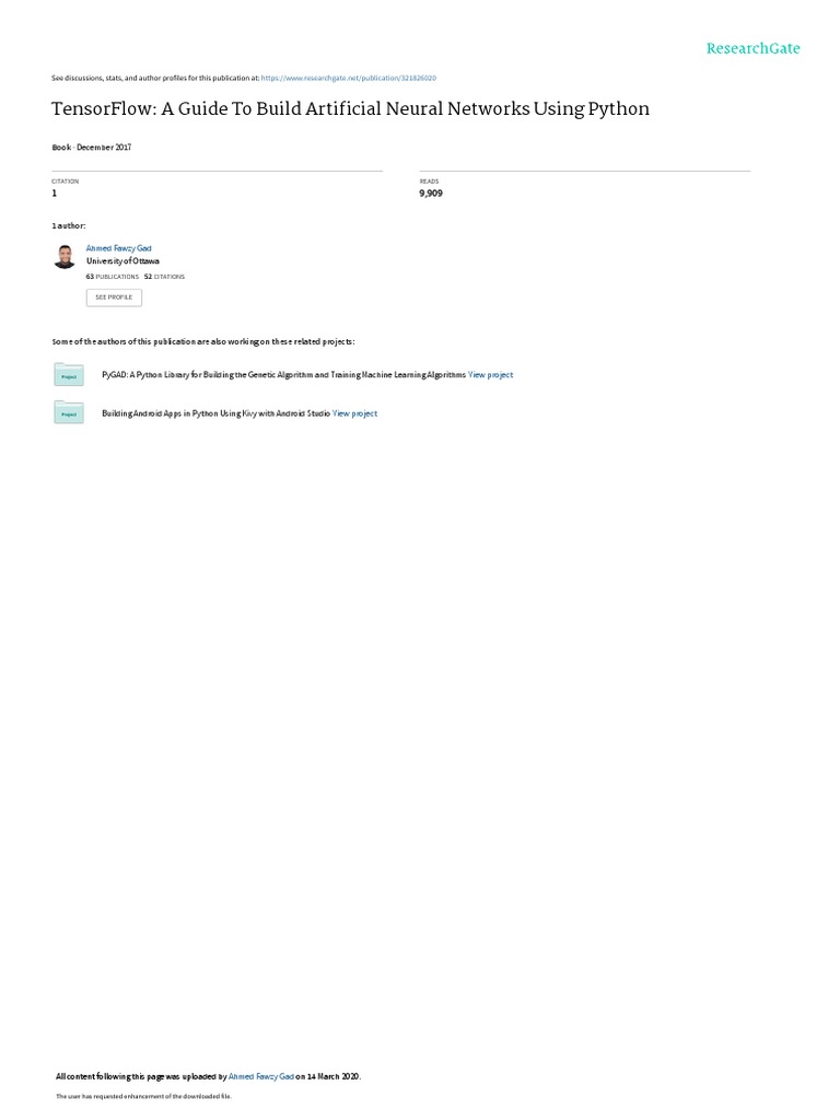 Tensorflow: A Guide To Build Artificial Neural Networks Using Python ...