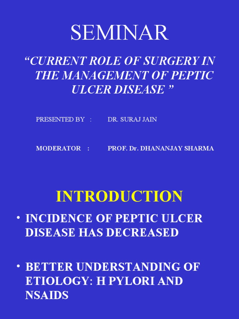 Surgery for Peptic Ulcer Management | PDF | Diseases And Disorders ...