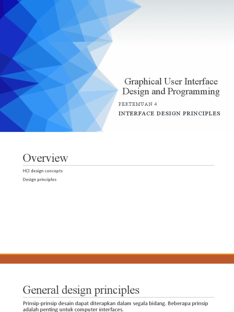 4.interface Design Principles | PDF