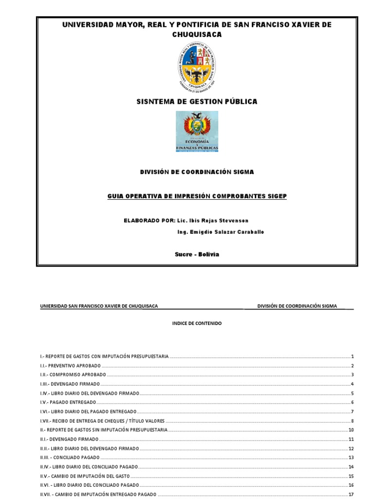Guía de Impresión Comprobantes SIGEP | PDF