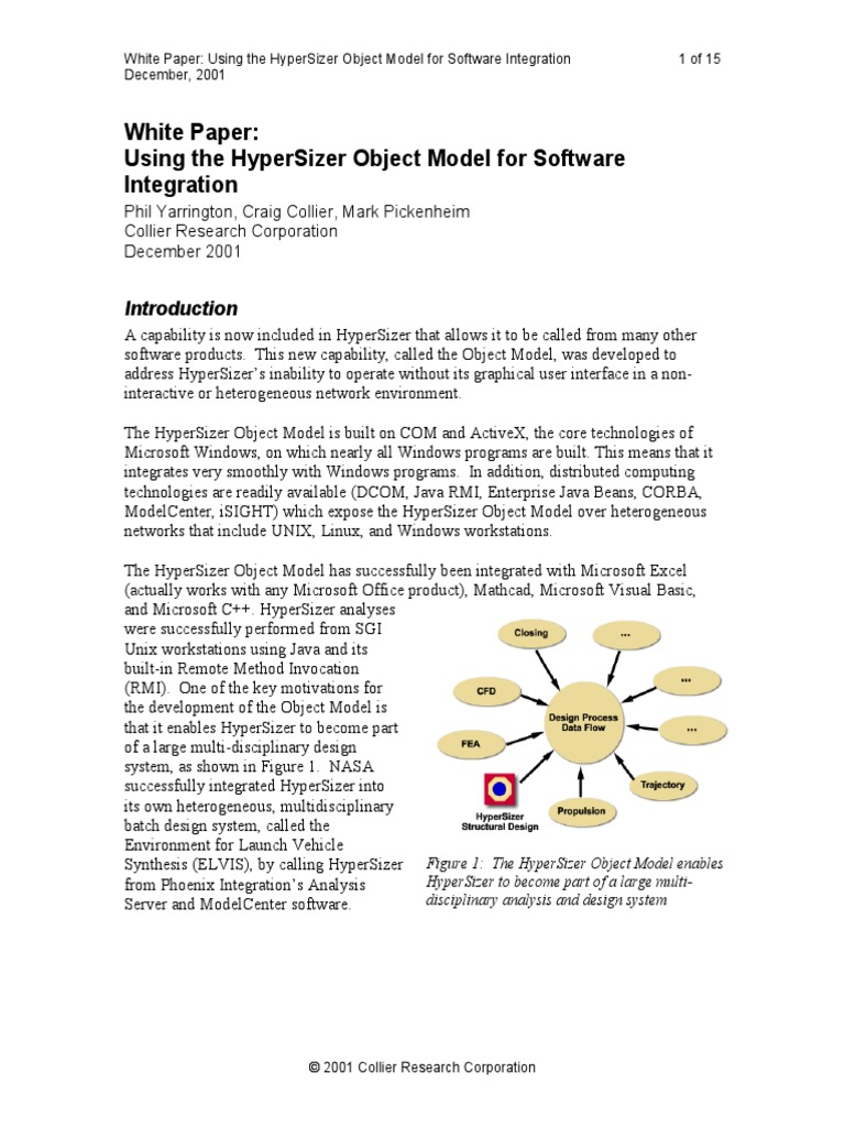 White Paper: Using The Hypersizer Object Model For Software Integration | PDF | Component Object ...