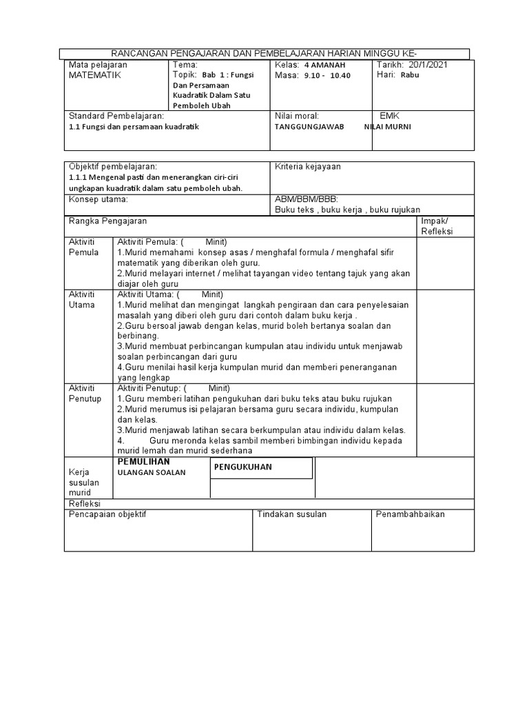 Contoh Tapak RPH Ts25 | PDF