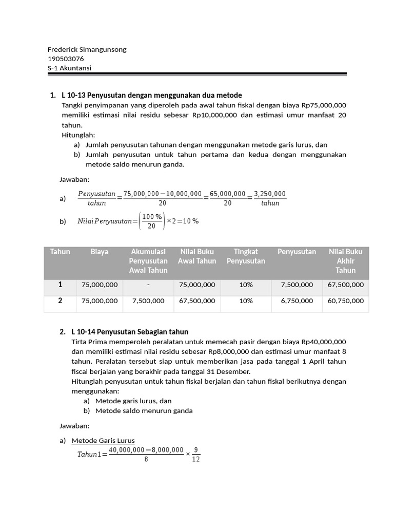Frederick Simangunsong Tugas PA 2 Aset Tetap | PDF