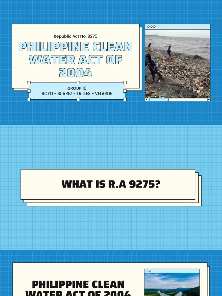 Group 16 (R.a 9275 Philippine Clean Water Act of 2004) | PDF