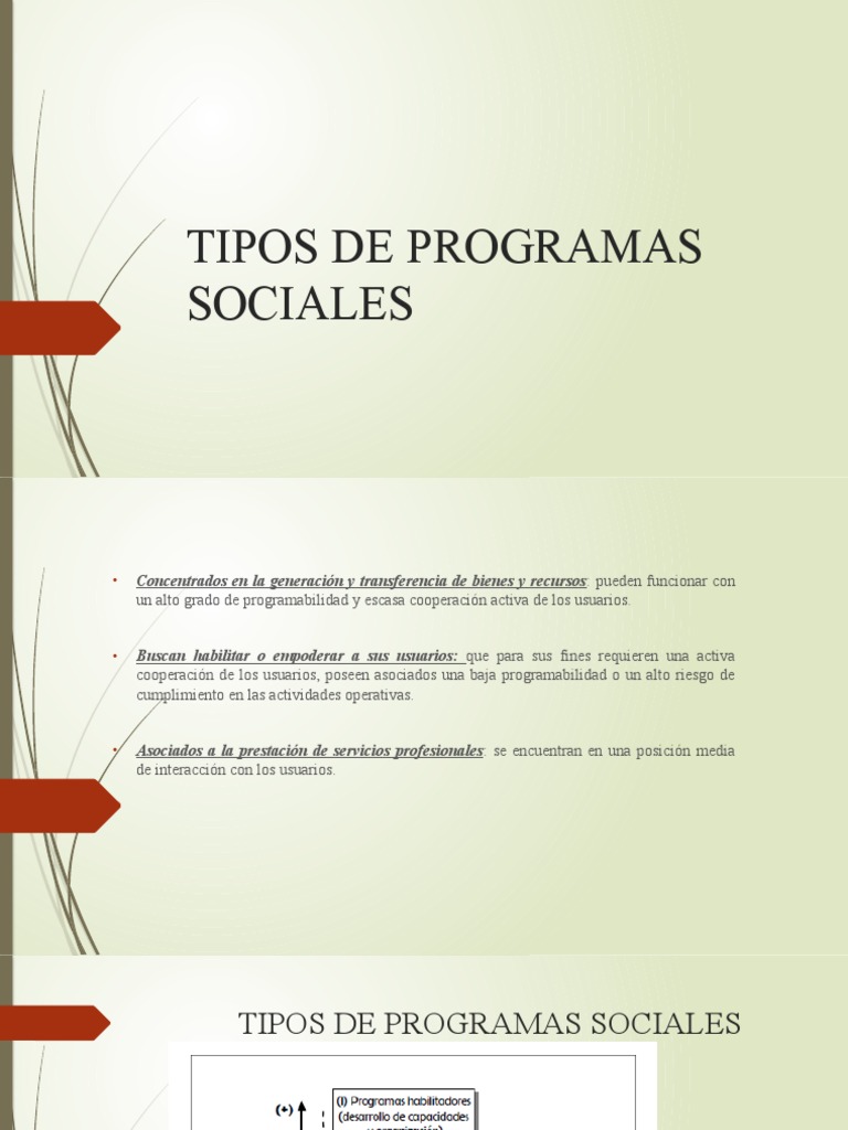 Tipos de Programas Sociales | PDF