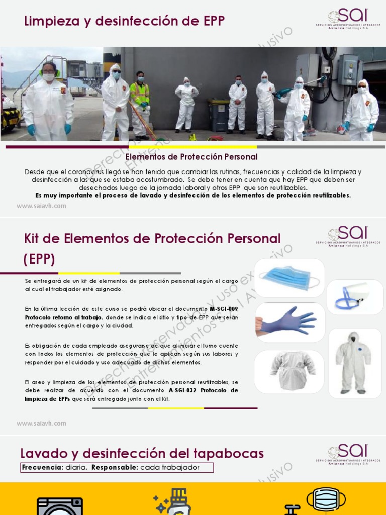 Limpieza y Desinfeccion de EPP | PDF