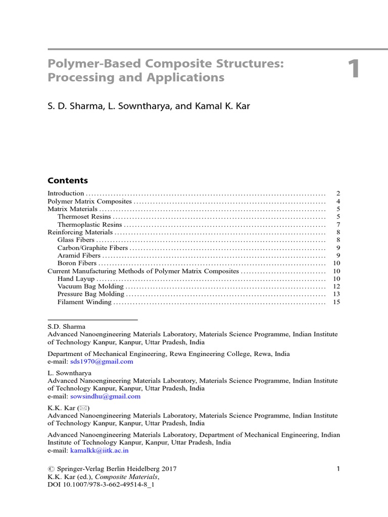 Polymer-Based Composite Structures - Processing and Applications | PDF ...