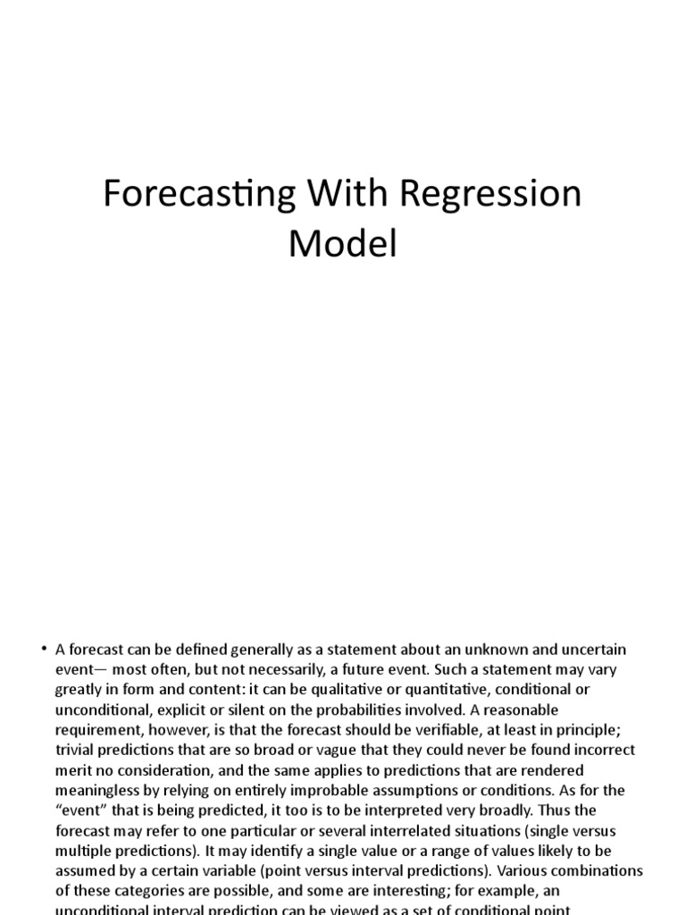Forecasting With Regression Model | PDF | Forecasting | Prediction