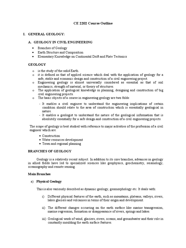 I. Geology in Civil Engineering | PDF | Geology | Rock (Geology)