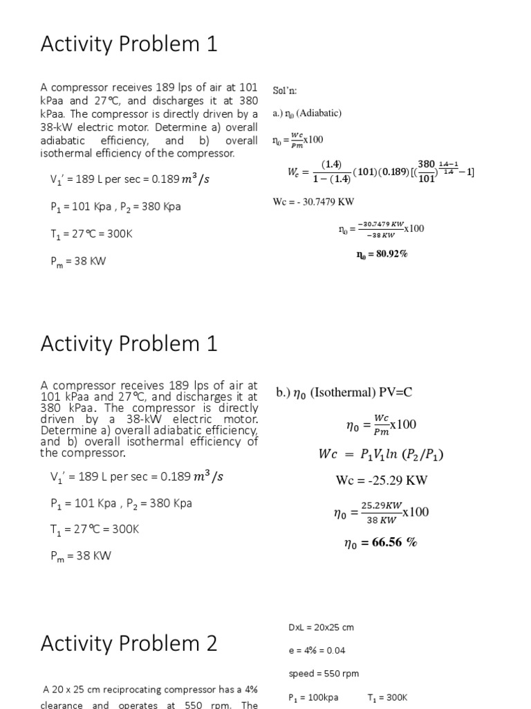 Compressor Efficiency Analysis | PDF | Chemical Equipment | Applied And ...