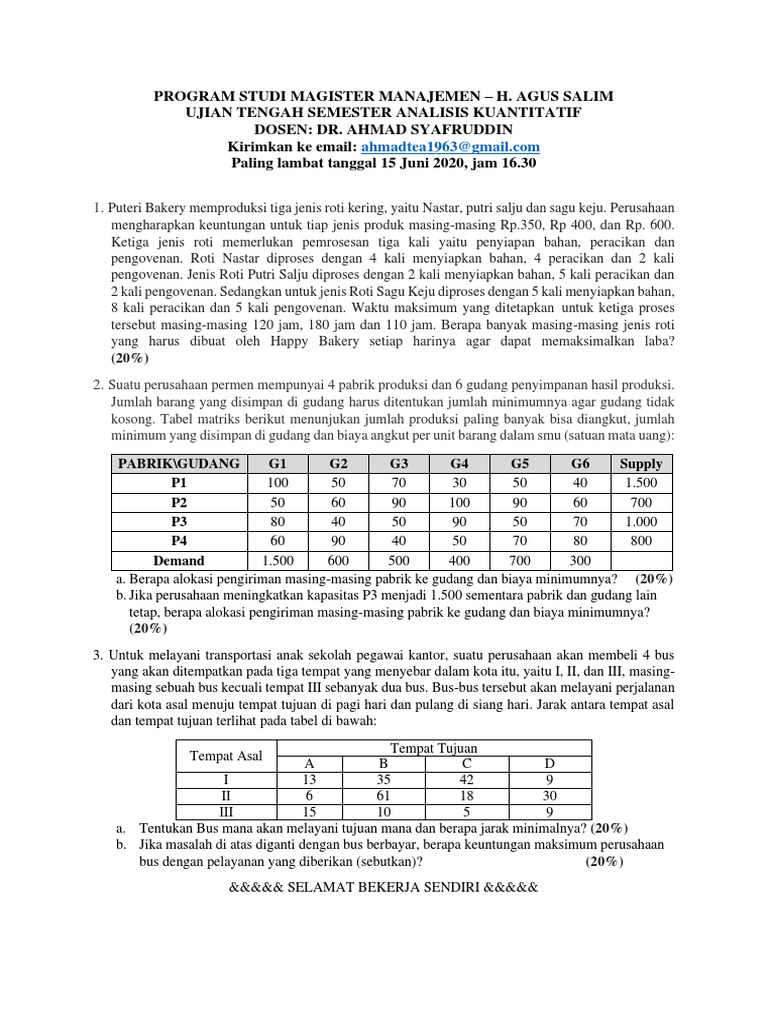 Take Home Test Juni 2021 Pdf