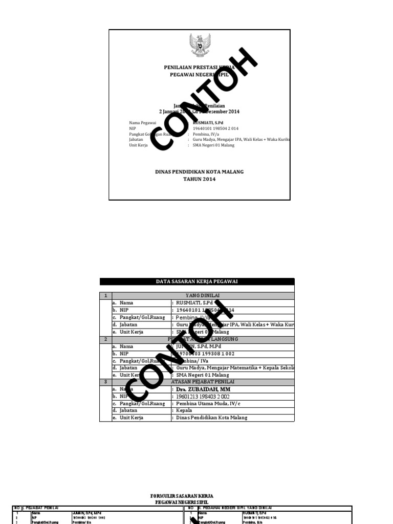 Contoh SKP 2015 Baru | PDF
