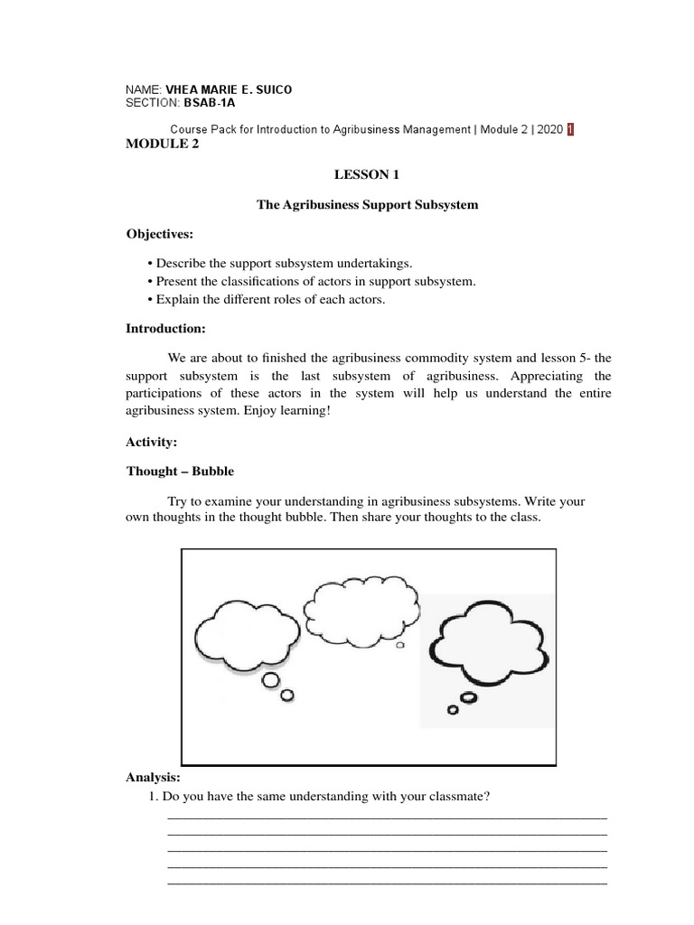 Introduction To Agribusiness Management Module 2 | PDF | System ...