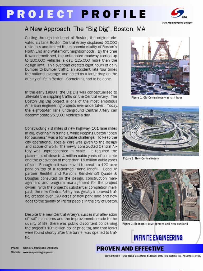Boston Big Dig Project Profile | PDF | Duct (Flow) | Tunnel