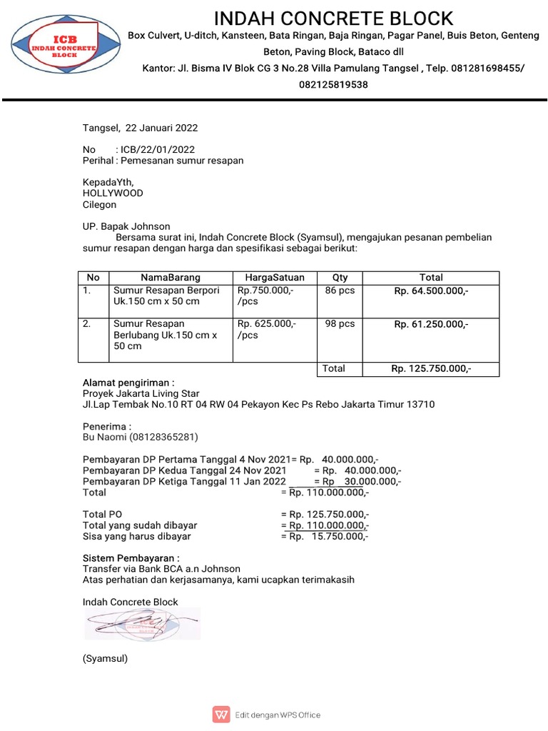 Revisi Po Jakarta Living Star | PDF