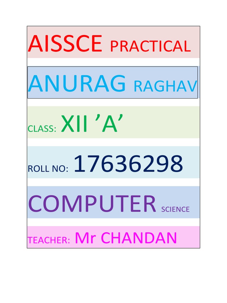 Aissce Practivcle | PDF | Computers