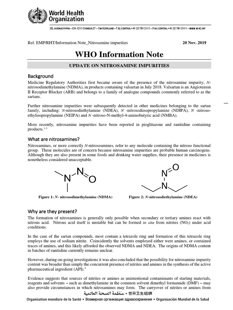 WHO Information Note: Background | PDF | Food And Drug Administration ...