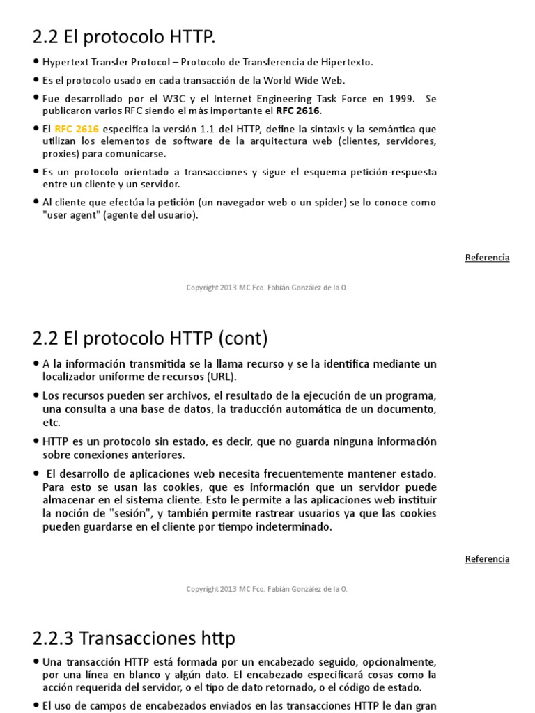 El protocolo HTTP: fundamentos y operación básica | PDF | Protocolo de ...