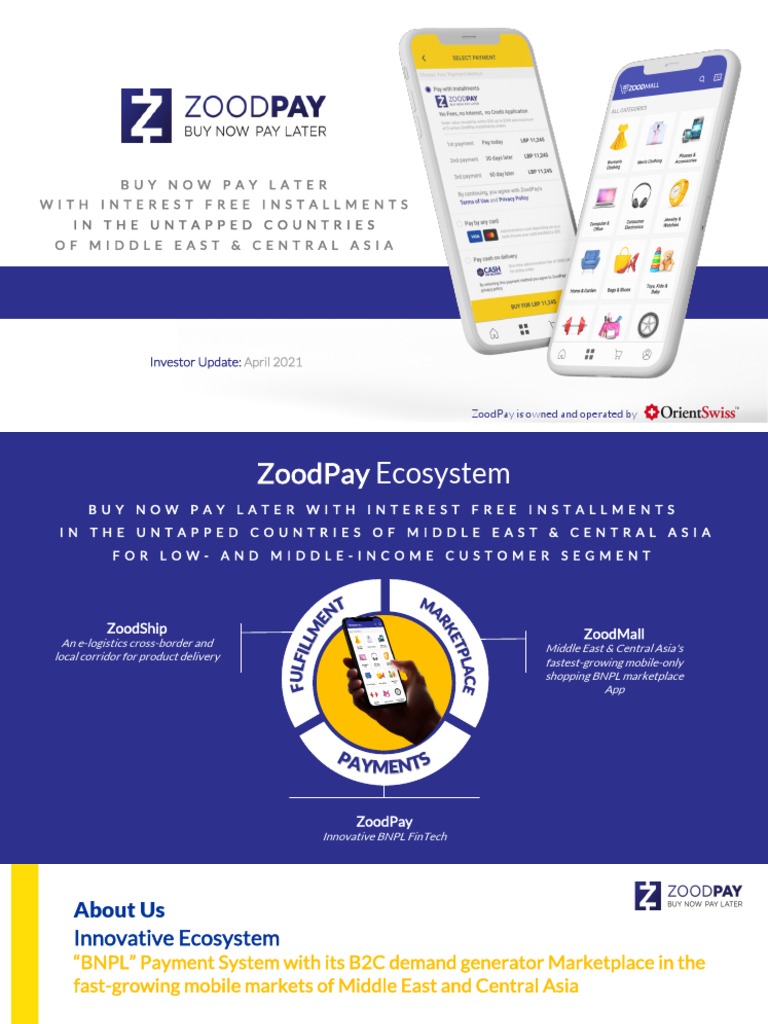 April2021 ZoodPay Pitch Deck No NDA | PDF | Retail | Interest