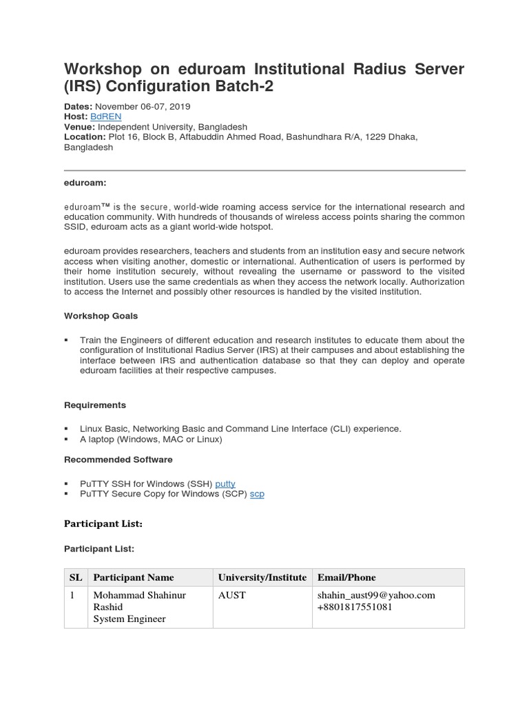IRS Workshop Batch 2 | PDF | Radius | Secure Shell