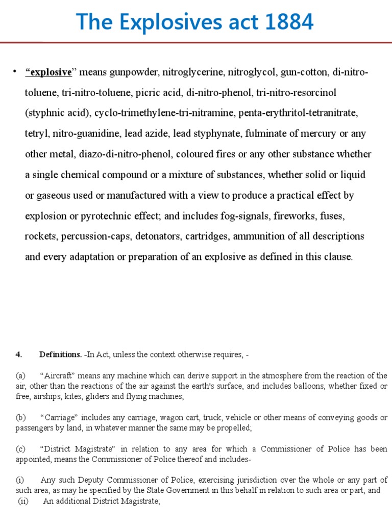 Explosives Act | PDF | License | Justice