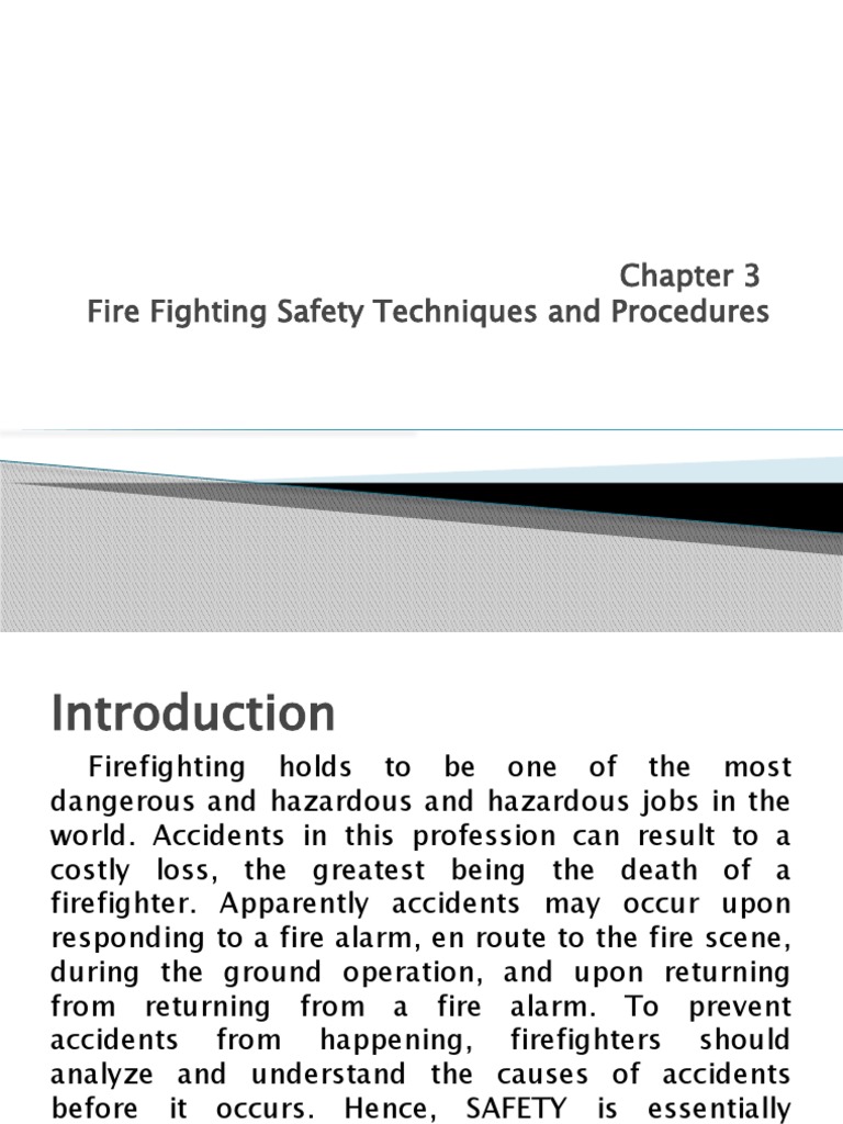 Fire Fighting Safety Techniques and Procedures | PDF | Firefighter | Safety