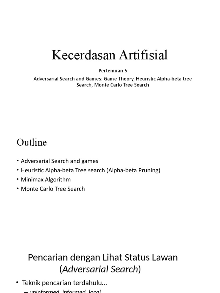 Pertemuan Ke-5 - Adversarial Search and Games | PDF | Algorithms And Data Structures | Applied ...