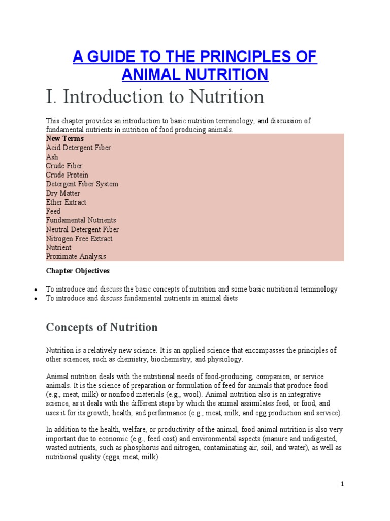 Principles of Animal Nutrition Guide | PDF | Diet & Nutrition | Dietary ...