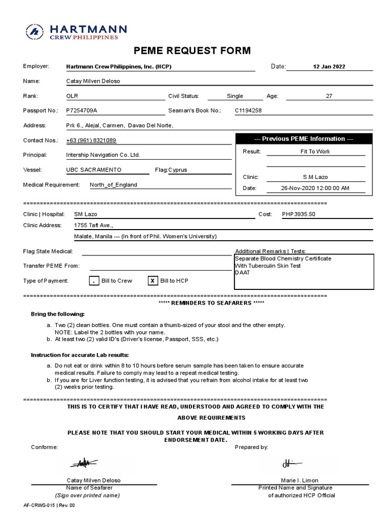 Peme Request Form: Date | PDF | Clinical Medicine | Medical Specialties