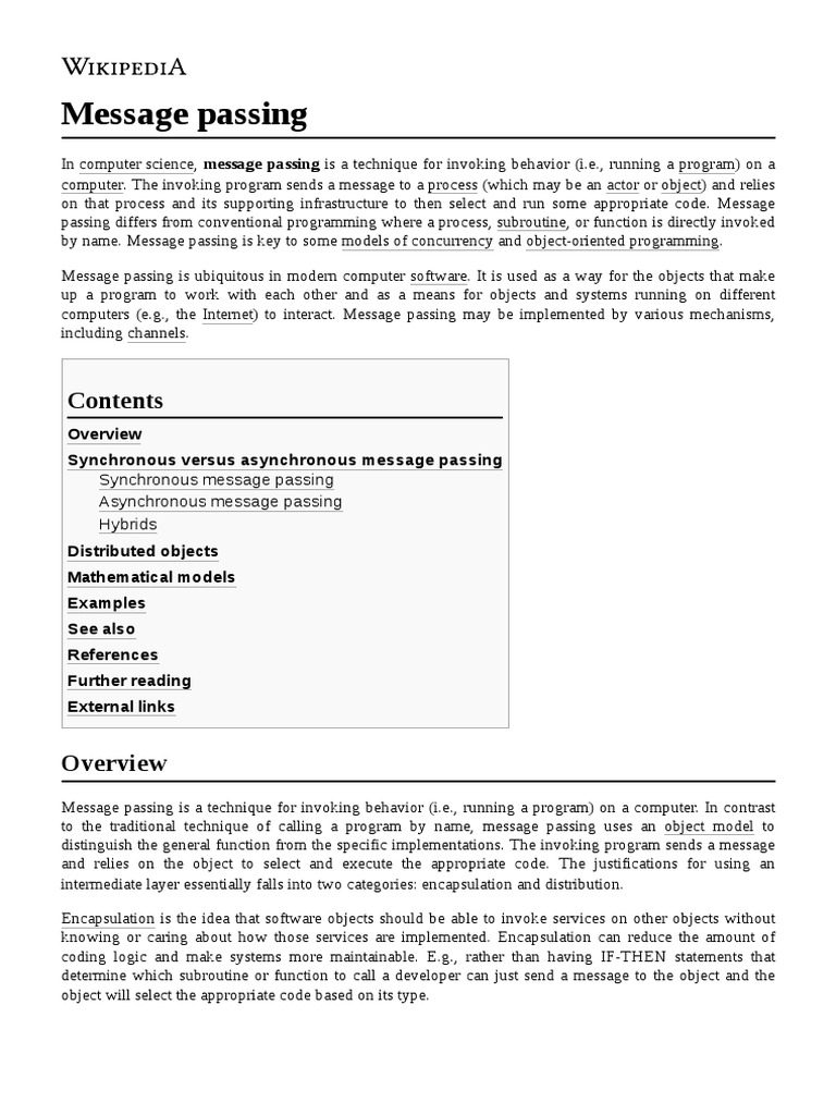 Synchronous Versus Asynchronous Message Passing Pdf Message Passing Software Engineering 